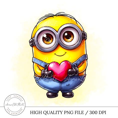 Cute Minions Printable Clipart Png Valentines Day Print Sublimation