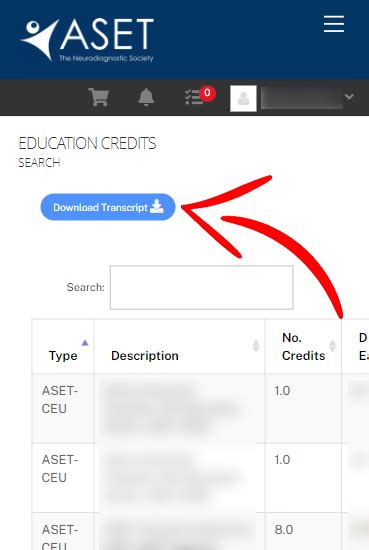 How To Access Your Transcript Aset The Neurodiagnostic Society