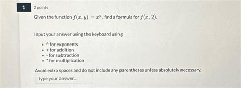 Solved 1 2 points Given the function f x y x³ find a Chegg com