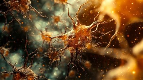 Exploring The Intricate World Of Neurons Stunning 3d Microbiology Render Of Nerve Cells