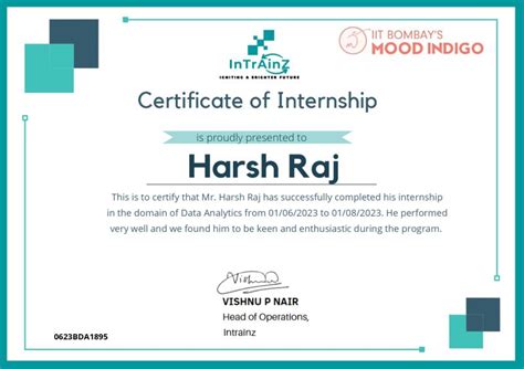 Harsh Raj On Linkedin Got My Internship Completion Certificate From