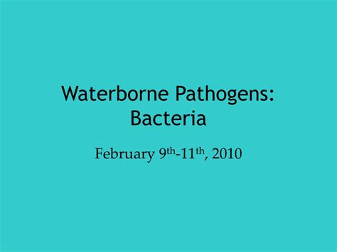 Ppt Waterborne Pathogens Bacteria Powerpoint Presentation Free