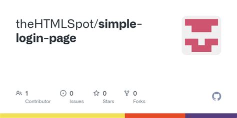 Github Thehtmlspot Simple Login Page