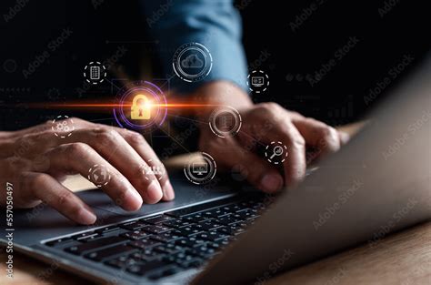 Cybersecurity Concept Identity Theft Database Hacks Internet Cyber Crime Hacker Attack