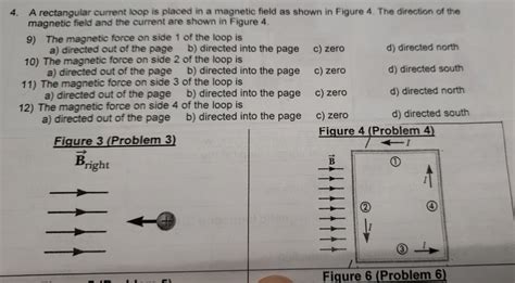 Solved A Rectangular Current Loop Is Placed In A Magnetic Chegg Com