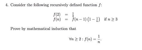 Solved 4 Consider The Following Recursively Defined