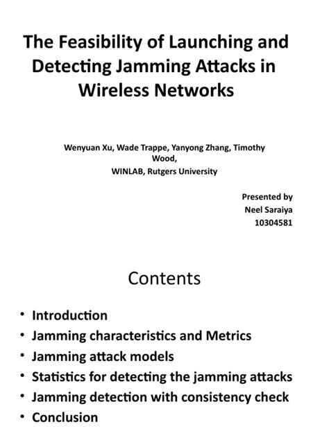 The Feasibility Of Launching And Detecting Jamming Attacks Pdf