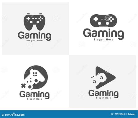 游戏徽标模板矢量集 操纵杆设计图标 风格化的操纵杆按钮 创意设计 插图 向量例证 插画 包括有 比赛 按钮 170925669