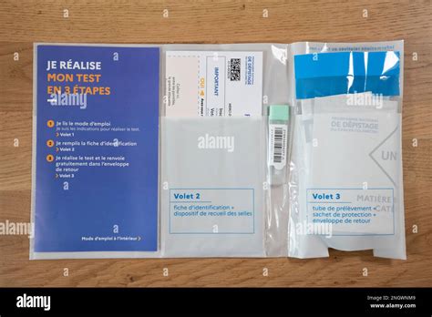 French Colorectal Screening Kit Sent To Patient At Home Editorial Use