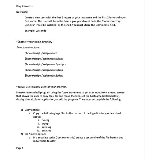 Solved Requirementsnew Usercreate A New User With The