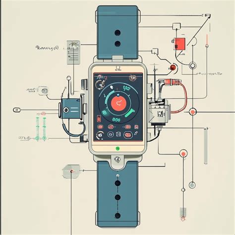 Diagram Showing Interaction Patterns For A Smartwatch Interface Premium Ai Generated Image