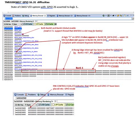 tms320c6657 problems with upper 16 gpios in tms320c6657 2 core dsp