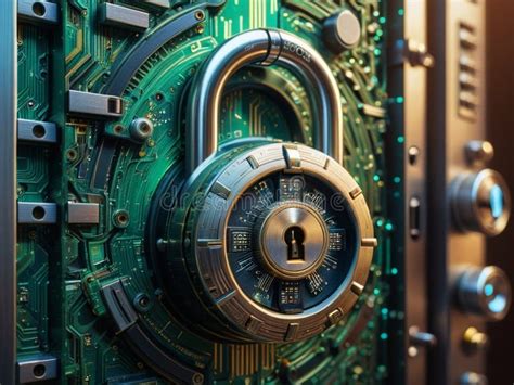 Cybersecurity Digital Lock For Protected Dataai Generated Stock