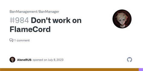 Don T Work On Flamecord Issue Banmanagement Banmanager Github