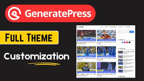 Generatepress Theme Full Customization Step By Step Guide Youtube