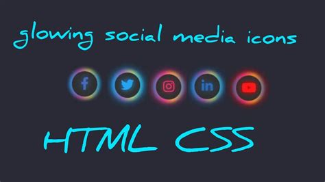 Glowing Social Media Icons Using HTML CSS YouTube