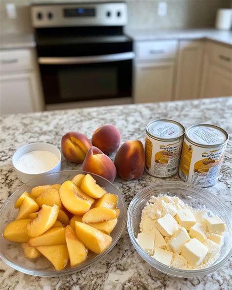 Effortless Peach Cobbler Peach Cobbler With Canned Peaches And Cake Mix
