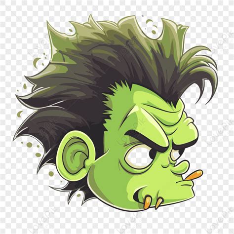 프랑켄슈타인 헤어 벡터만화상표클립 아트 Png 일러스트 무료 다운로드 Lovepik