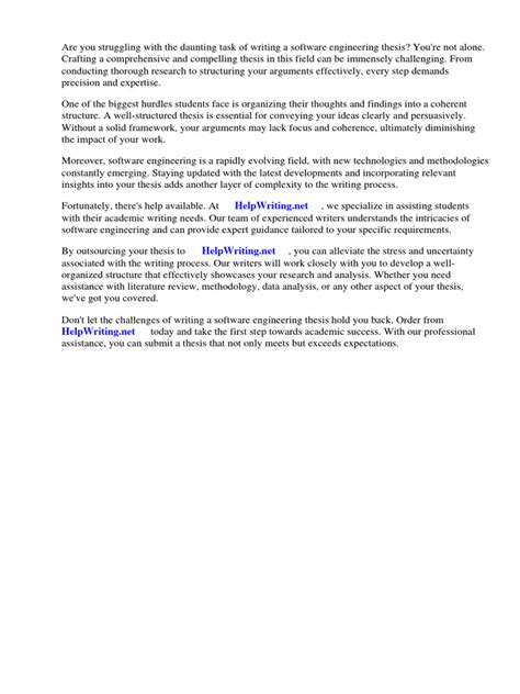 Software Engineering Thesis Structure Pdf Software Reliability