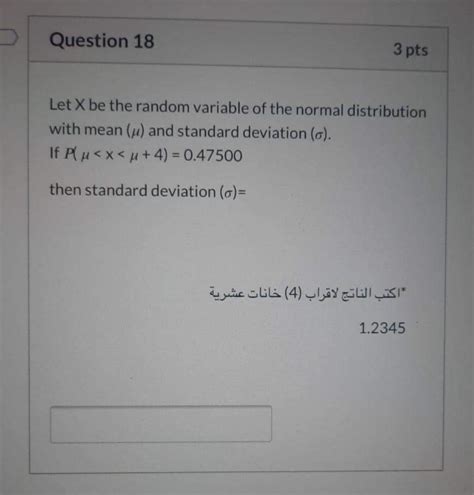 solved question 18 3 pts let x be the random variable of the