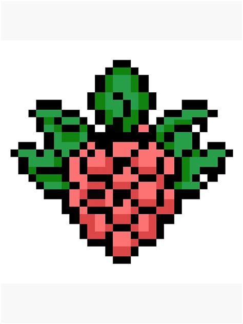 Raspberry Pixel Art Poster For Sale By JakobitzCo Redbubble