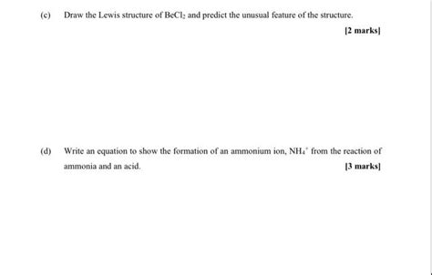Solved Question 5 A Draw The Lewis Structure Of The
