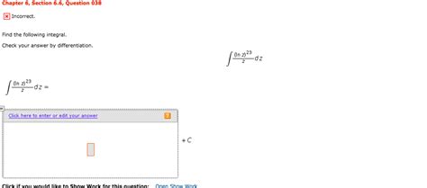 Solved Chapter 6 Section 6 6 Question 038 Incorrect Find Chegg Com