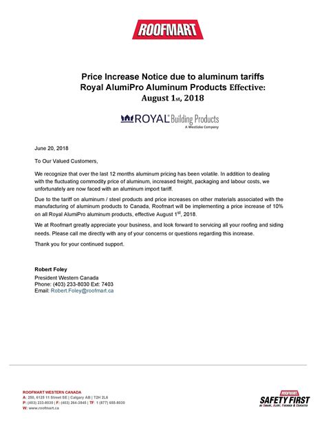 50 Effective Price Rate Increase Letters Tips Templatelab