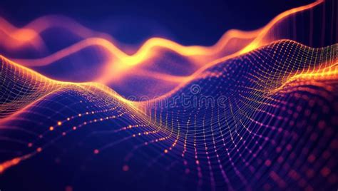 Abstract Digital Waveform Visualization Stock Illustration