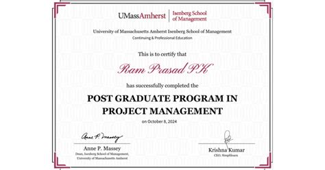 Ram Prasad On Linkedin Post Graduate Program In Project Management • Ram Prasad Pk • Simplilearn