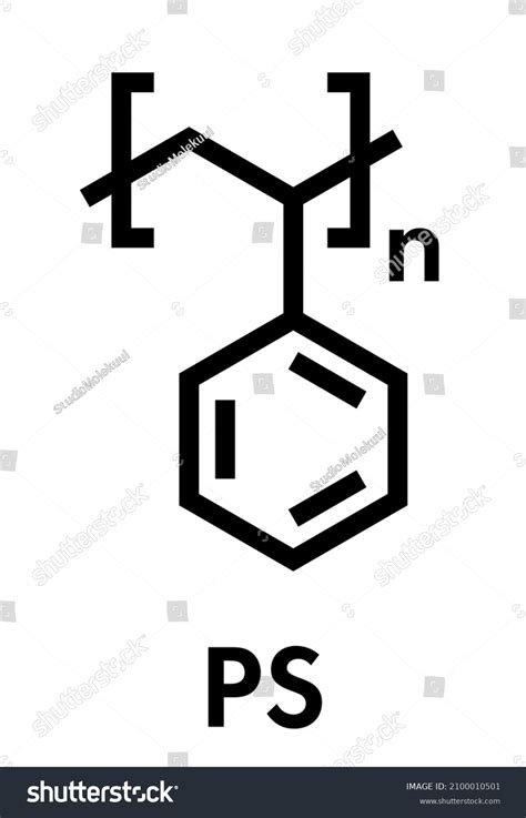 Polystyrene Ps Plastic Chemical Structure Used Stock Vector Royalty Free 2100010501 Shutterstock