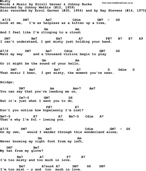 Misty Guitar Chords
