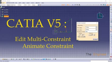 catia v5 sketcher edit multi constraint animate constraint youtube