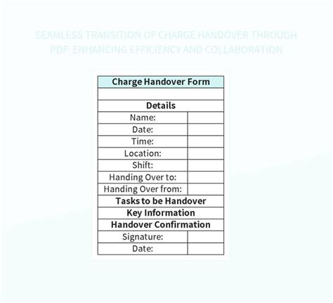 Seamless Transition Of Charge Handover Through Pdf Enhancing