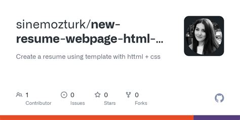 Github Sinemozturk New Resume Webpage Html Css Create A Resume Using