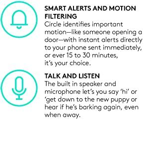 Amazon Com Logitech Circle Wireless Hd Video Battery Powered Security Camera With Way Talk