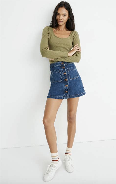 Cute Jean Mini Skirt Outfits
