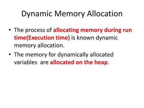 Dynamic Memory Allocation Pptx Operating Systems Computer
