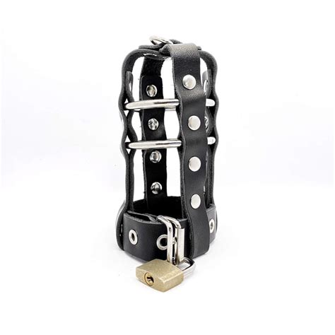 Lockable Leather Cock Harness Black 4play Essentials