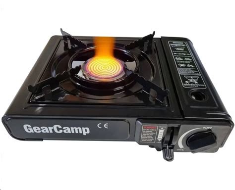 Портативная Газовая Плита Gearcamp 2 Штуцера Под Маленький и Большой Балон керамика — Купить