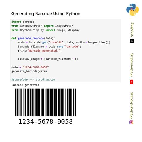 Python Coding On Linkedin Generating Barcode Using Python Lnkd