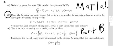 Solved 3 A Write A Program That Uses Rk4 To Solve The