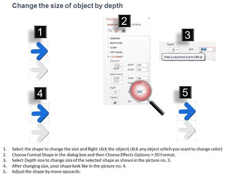 Blue And White Arrows With Icons Powerpoint Template Slide PowerPoint Shapes PowerPoint