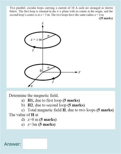 Solved Two Parallel Circular Loops Carrying A Current Of Chegg