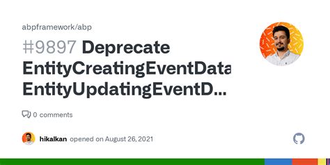 Deprecate Entitycreatingeventdata Entityupdatingeventdata Entitydeletingeventdata And