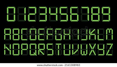 녹색 디지털 시계 번호 세트 Led 스톡 벡터로열티 프리 2161308983 Shutterstock