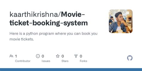 GitHub Kaarthikrishna Movie Ticket Booking System Here Is A Python Program Where You Can Book