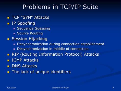 PPT Loopholes In TCP IP PowerPoint Presentation Free Download ID