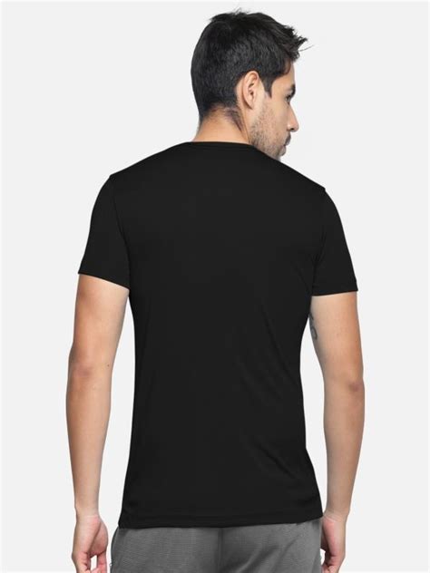 Bullmer White Grey And Black Solid Crew Neck Round Neck Half Sleeve