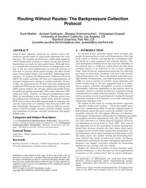 Pdf Routing Without Routespapersipsn10